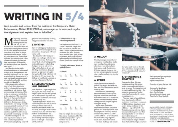 How to write in a 5/4 time signature - Songwriting Magazine